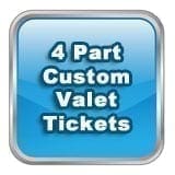 4 Part Custom Valet Parking Tickets - Fast Shipping - Lowest Prices