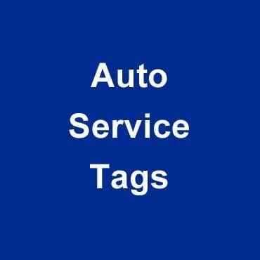 Auto Service Tags - Auto Service Hanging Tickets - Auto Service Tags