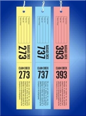 Custom Security Bag Check Tickets | Valet Tickets