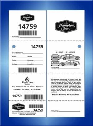 Custom Barcode Valet Parking Tickets | Valet Tickets